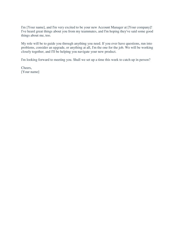 Account Manager Introduction Email Smart Sales Kit